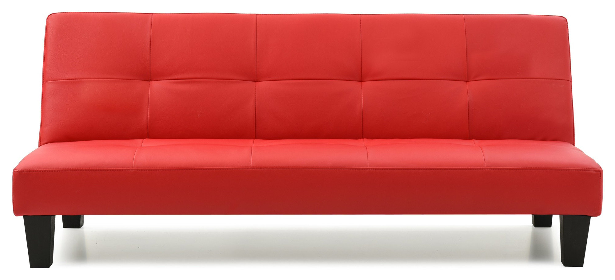 Red Faux Leather Armless Sofa - Contemporary - Futons - by VirVentures ...