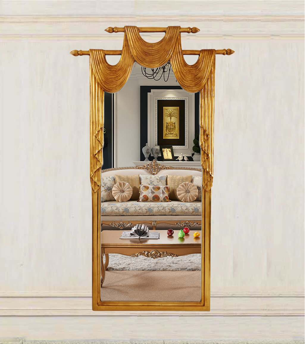 Infinity Gold Curtain Frame Accent Mirror - Traditional - Wall Mirrors ...