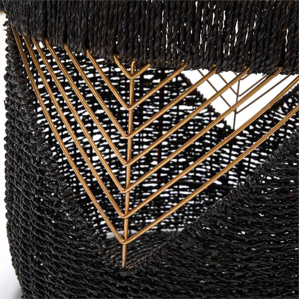 Adore Decor Ostara Seagrass Black & Gold Basket - Beach Style - Baskets ...