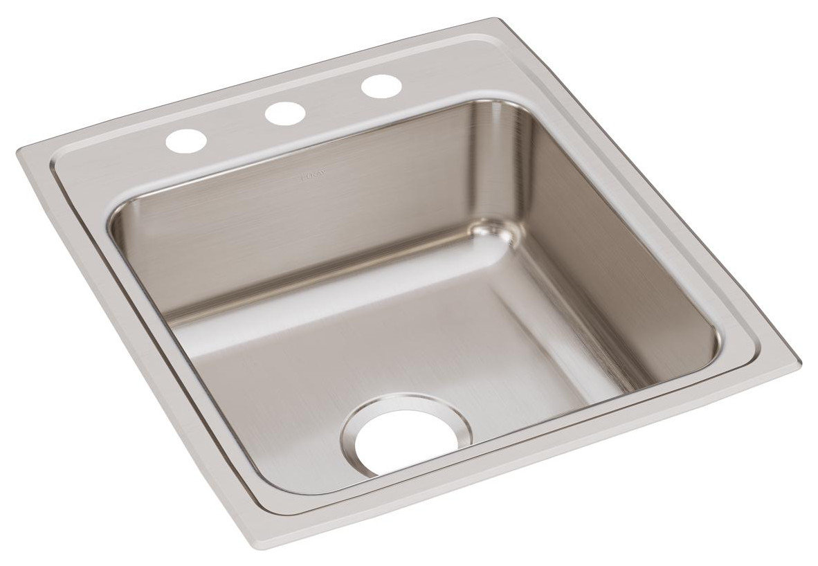 Elkay Lustertone Classic Stainless Steel 1-Bowl Drop-in Sink, Lustrous ...
