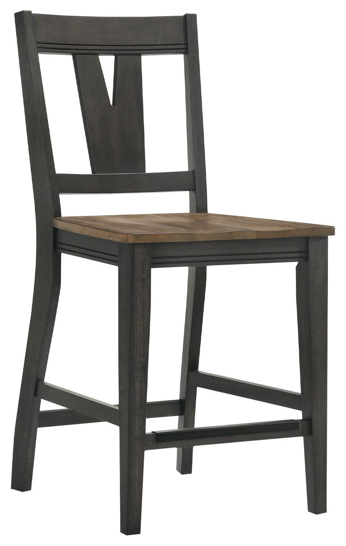 Harper Counter Stool With Splat Back, Brushed Brown and Pecan, Set of 2 ...