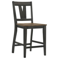 Harper Counter Stool With Splat Back, Brushed Brown and Pecan, Set of 2 ...