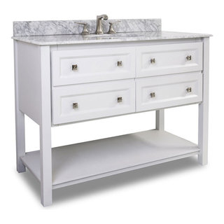 Adler White 48" Single Vanity With Preassemb - Transitional - Bathroom ...