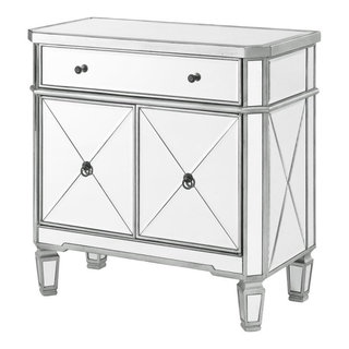 Mirrored 1-Drawer, 2-Door Console - Contemporary - Accent And Storage ...