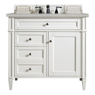 Brittany 36" Bright White Single Vanity - Transitional - Bathroom ...