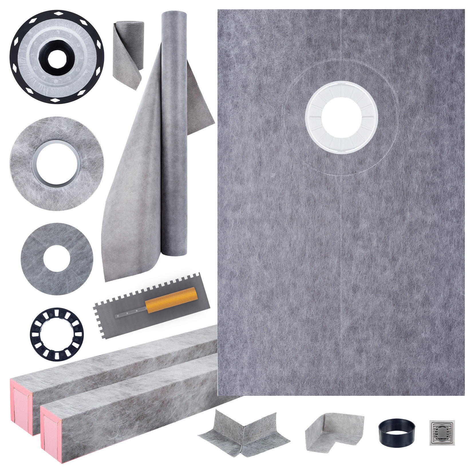 VEVOR Shower Curb Kit 38" x 60" Watertight Shower Curb Overlay ...