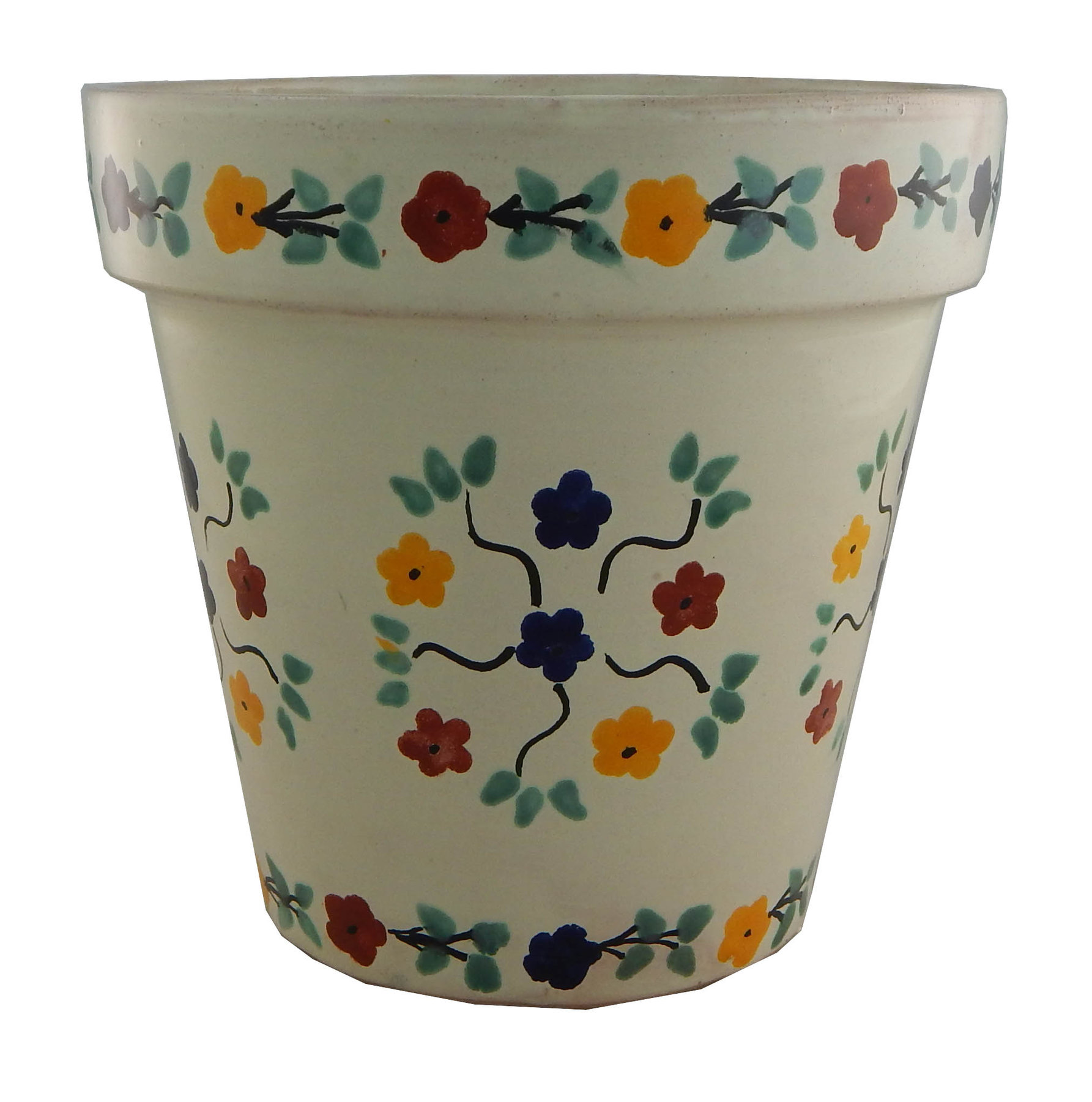 Mexican Ceramic Flower Pot Planter Folk Art Pottery Handmade Talavera ...