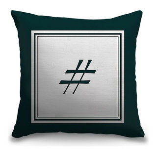 "Hashtag Symbol - Formal Border" Pillow, 16" x 16" - Contemporary ...