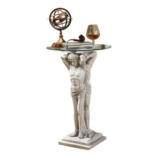 Hermitage Greek Man Pedestal Table - Traditional - Plant Stands And ...
