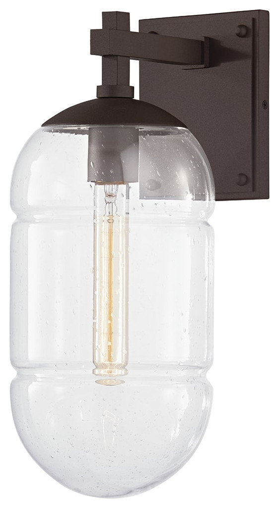 Poston 1 Light Large Exterior Wall Scone, Textured Bronze ...