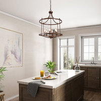 6-Light Lantern Wireframe Pendant Light - Transitional - Pendant ...