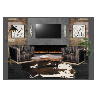 Modern Rustic Industrial Man Cave - Industrial - Living Room - Seattle ...