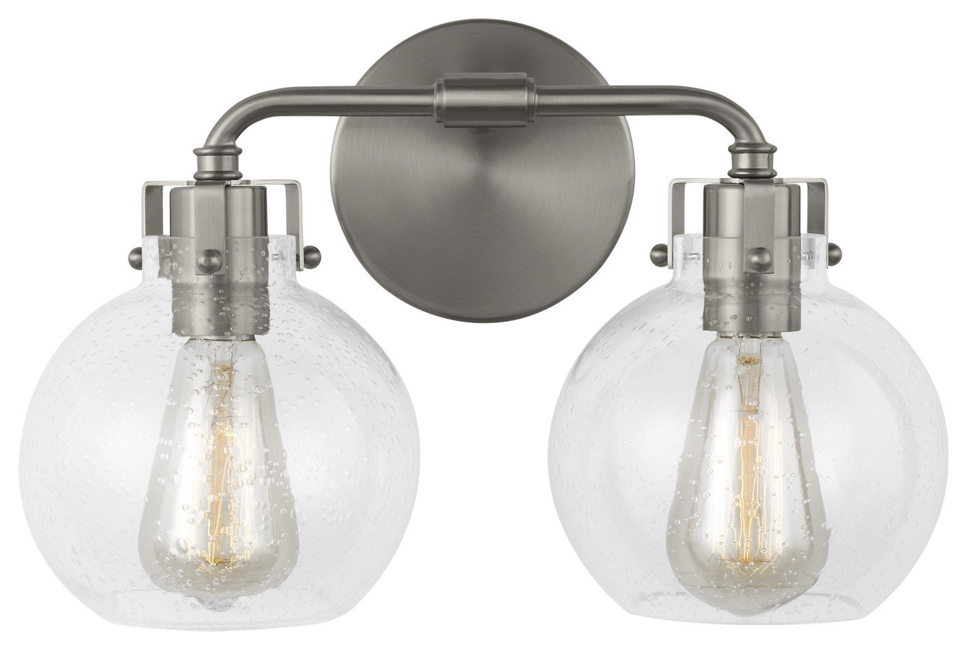 Feiss VS24402SN Two Light Vanity Feiss Clara Satin Nickel - Industrial ...