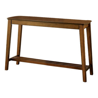 Benzara Sofa Table with Slatted Bottom Shelf and Angular Tapered Legs ...