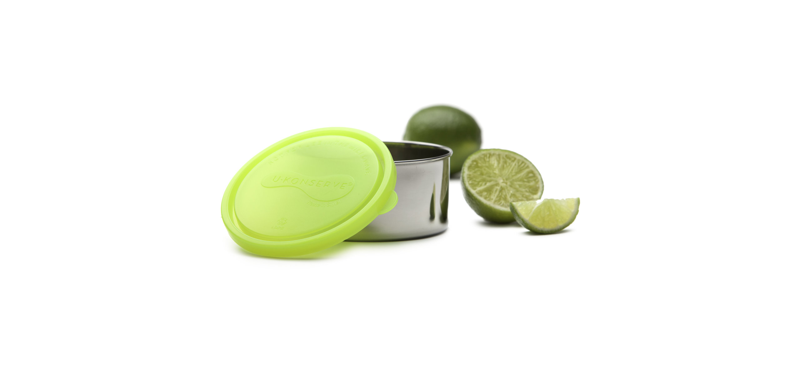 U Konserve Stainless Steel and Neon Green 16 Ounce Round Food Container ...