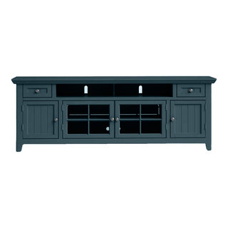 90" Modern Coastal Entertainment Center - Transitional - Entertainment ...