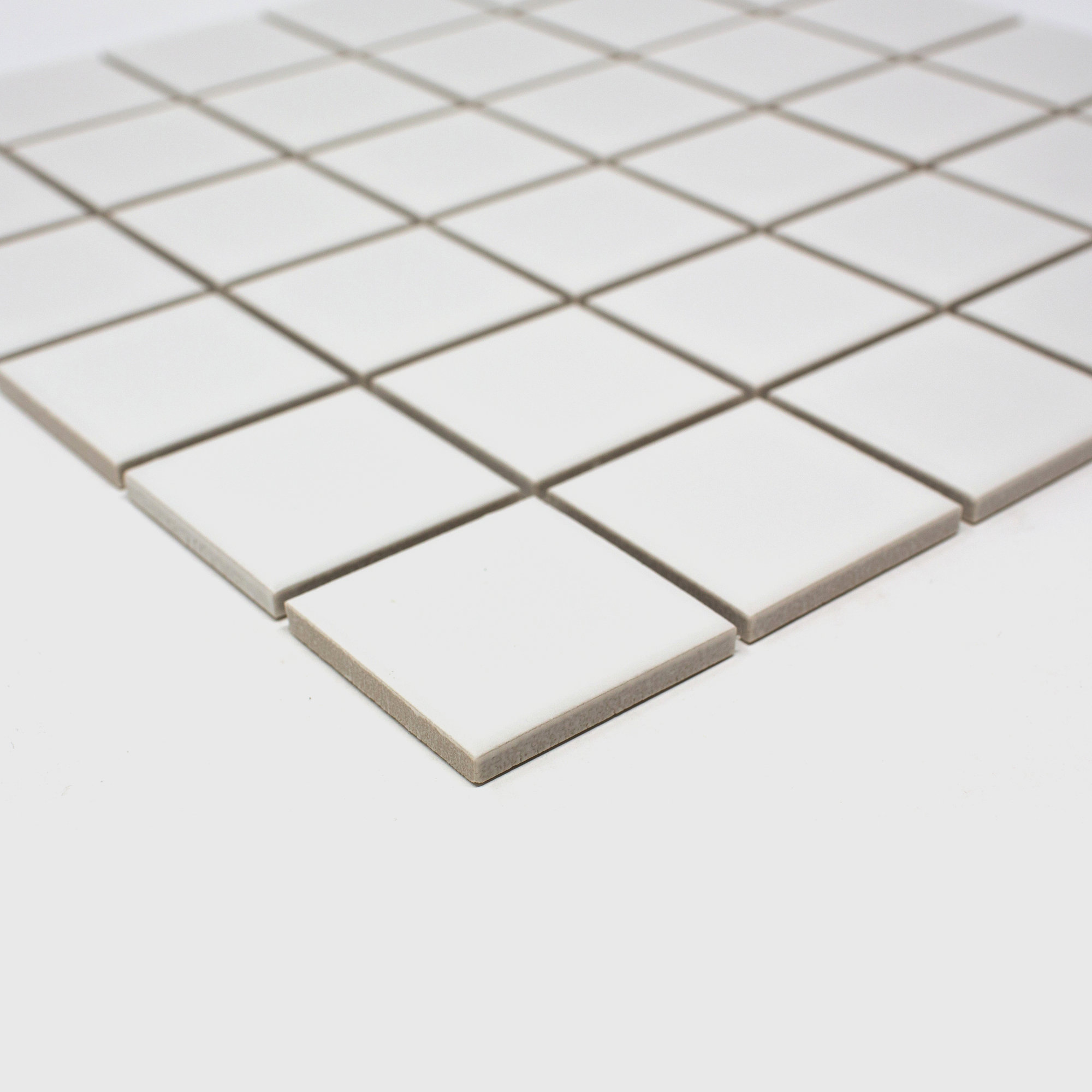 Aso Square Porcelain Mosaic Tile Sheet, White, Sample - Contemporary ...