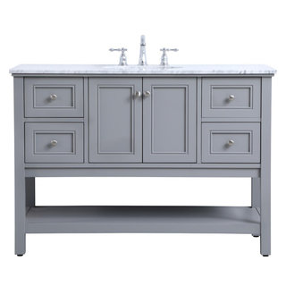 Chic Gray 48" Vanity For Bathrooms, Single - Transitional - Bathroom ...