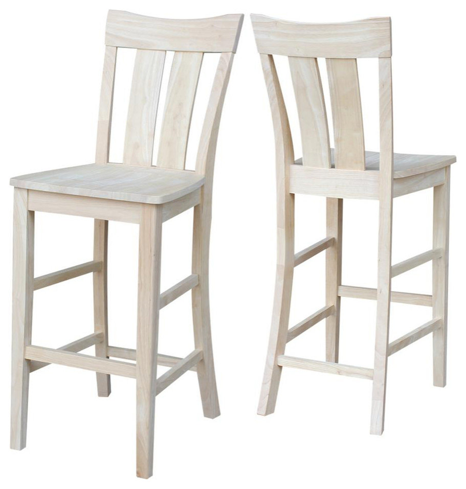 Ava Bar height Stool, Unfinished - Farmhouse - Bar Stools And Counter ...