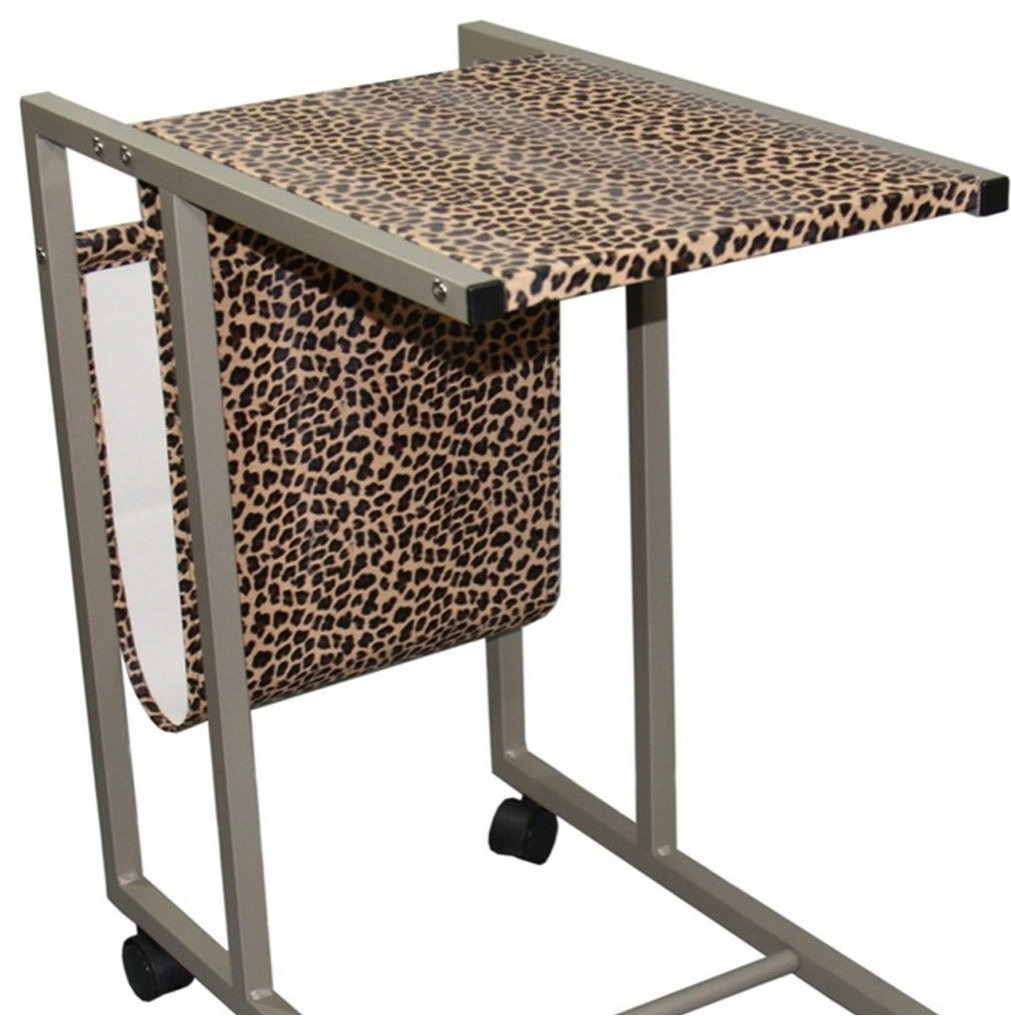 Modern Leopard Print Metal Laptop Cart and Desk - Contemporary - Office ...