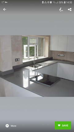 Kitchen upstand around a window | Houzz UK