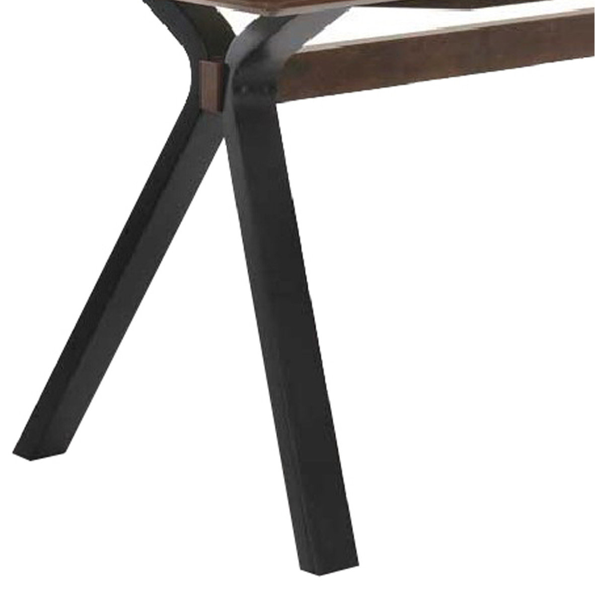 Wooden Dining Table with X Shaped Angled Leg Support, Brown and Black ...