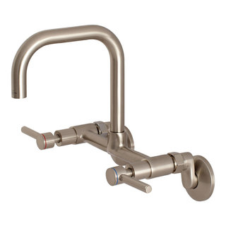 Kingston Brass Two-Handle Wall Mount Kitchen Faucet, 6-11/16" in Spout ...