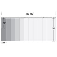 Azure 12-Panel Track Extendable Vertical Blinds 140-260"W, 116" H ...