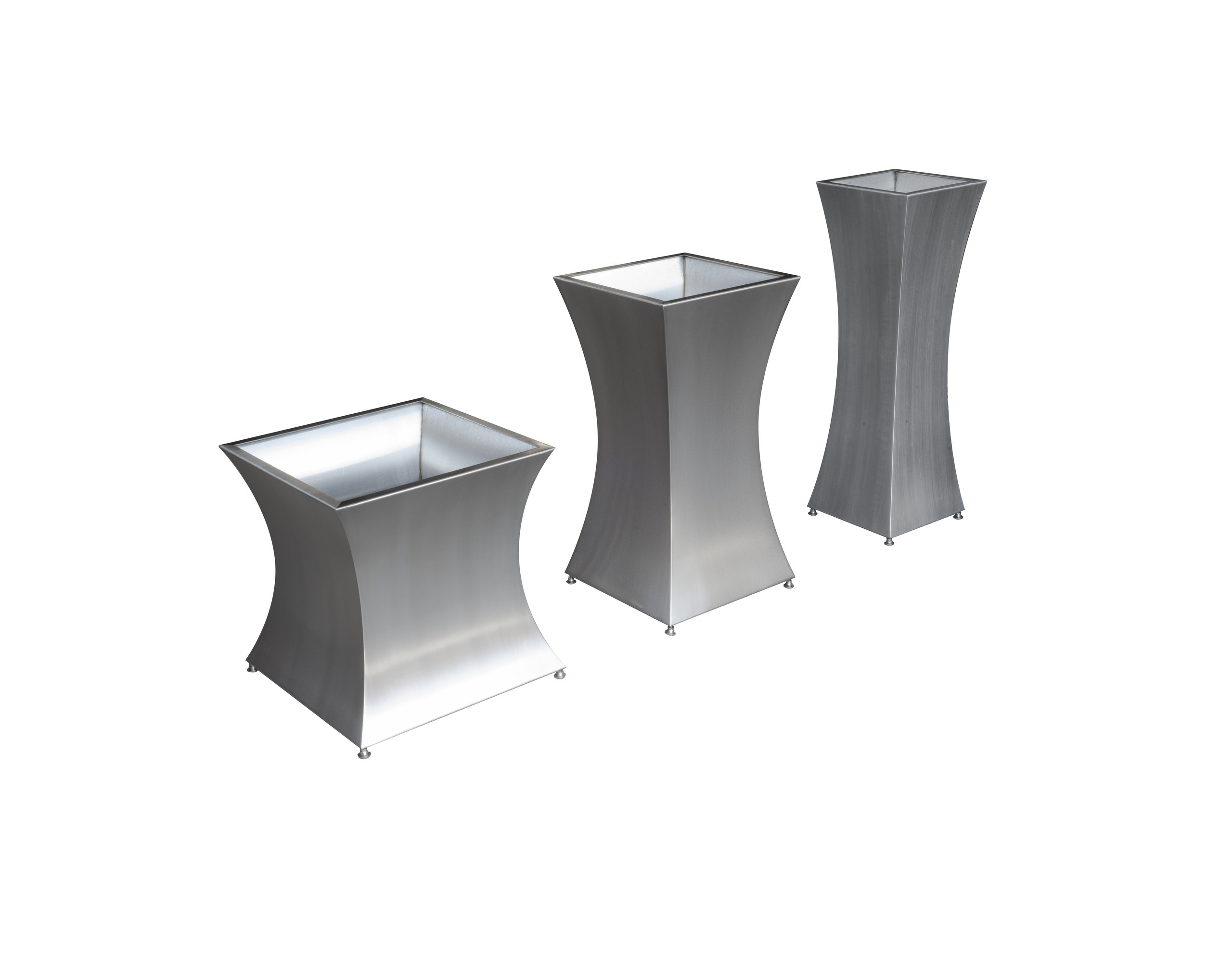 Stainless Steel Planters, Seamless/Curved, Hera Design, 16"x16"x30 ...