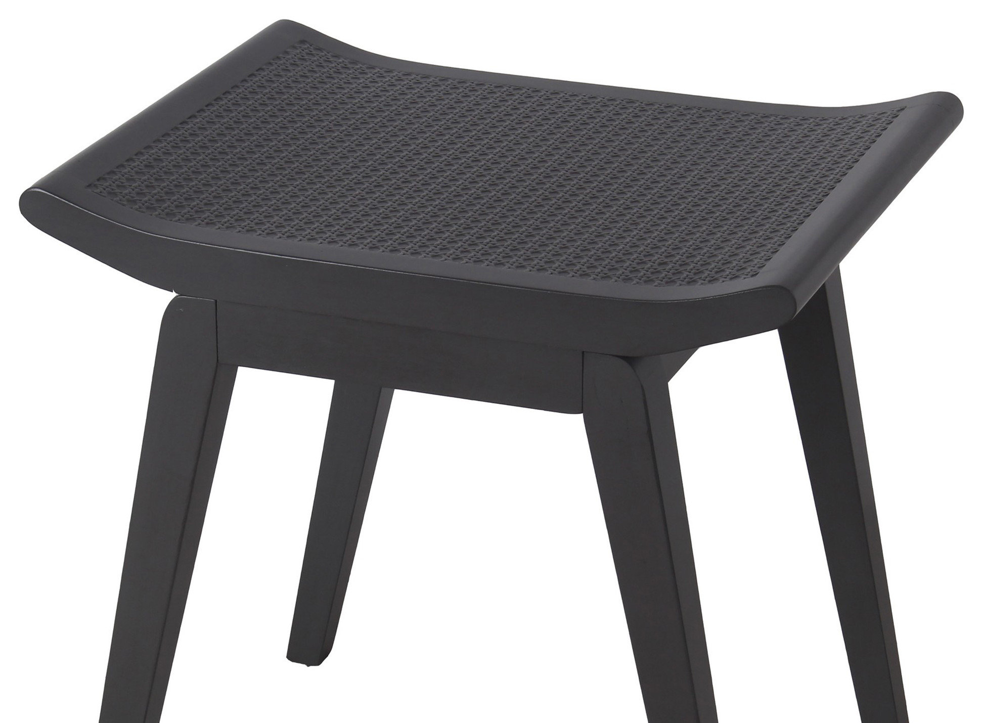 Saddle Design Wooden Stool with Angled Tapered Legs, Dark Gray ...