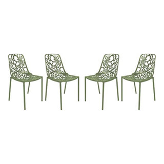 LeisureMod Modern Devon Aluminum Chair, Set of 4 - Contemporary ...