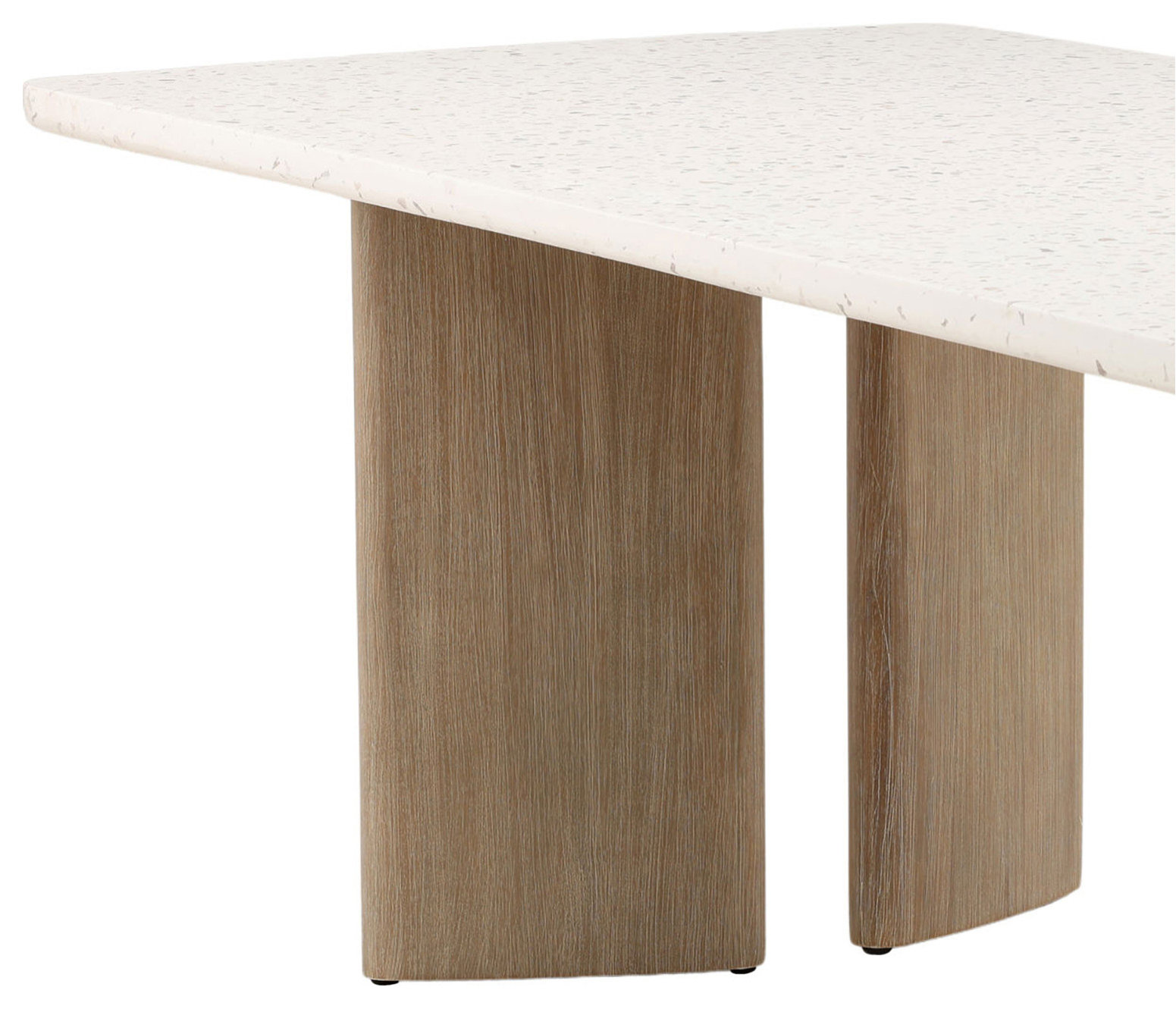 Modern White Terrazzo Outdoor Dining Table - Transitional - Dining ...