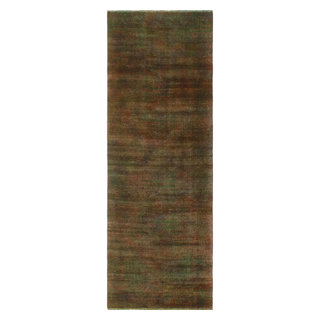 Vintage Distressed Rainbow-dyed Angeliqu Orange Rug, 3'4 x 9'10 ...
