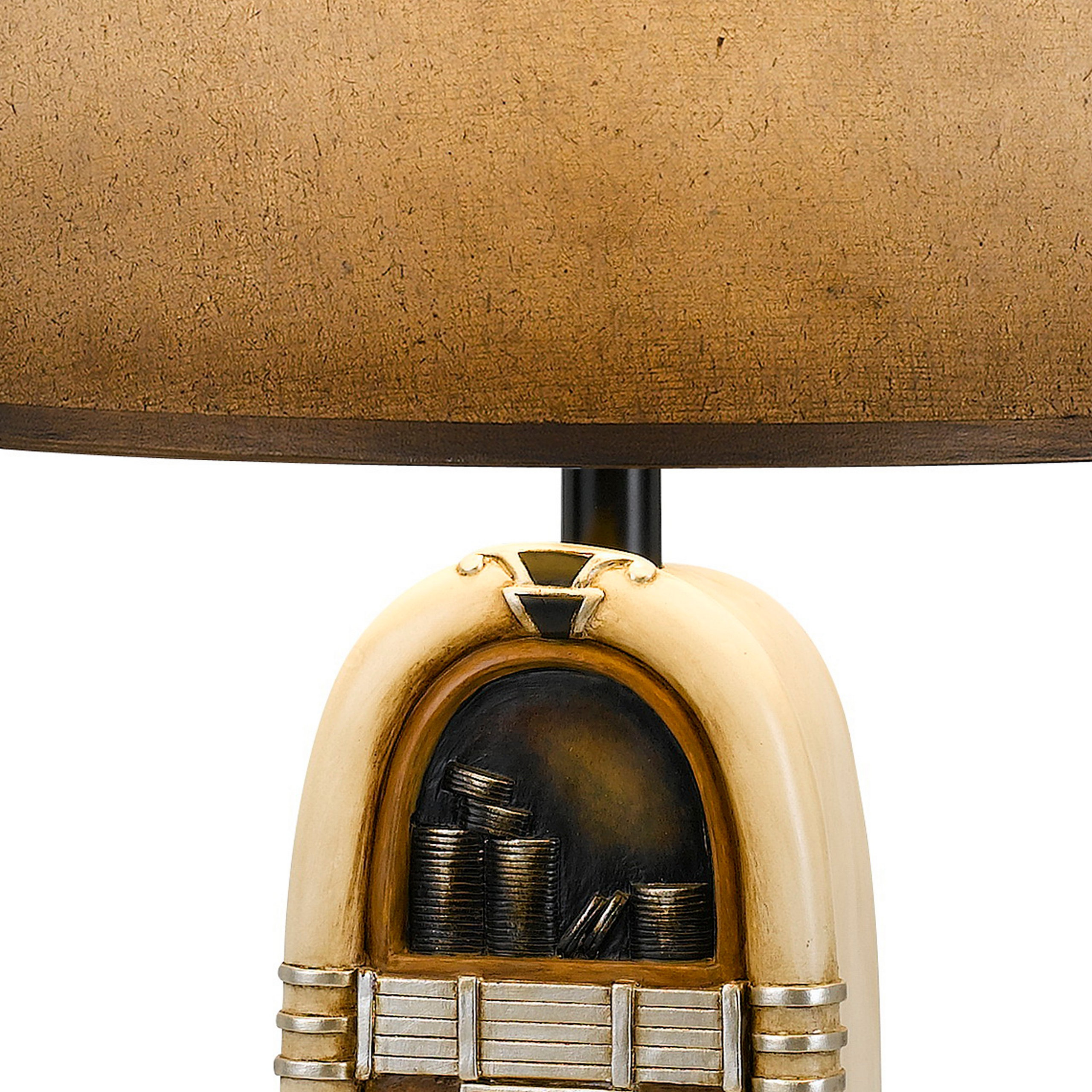 150 W Jukebox Design Resin Table Lamp with Empire Shade, Brown ...