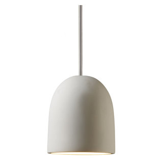 Radiance Small Bell Pendant, Bisque, Polished Chrome, Rigid Stem, LED ...