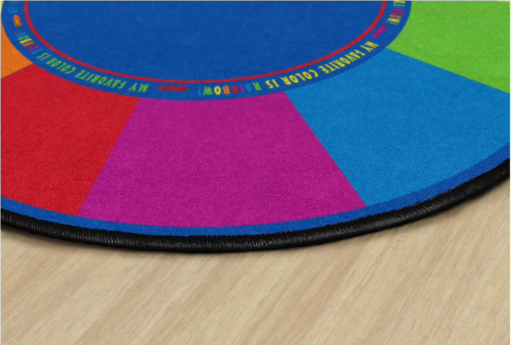 Flagship Carpets VA401-27A 6' Round My Favorite Color Educational Rug ...