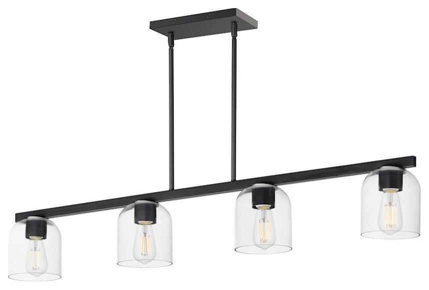 Maxim Lighting Scoop 4 Light Linear Pendant, Black/Clear, 21236CLBK ...