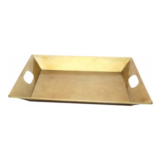 Golden Iron Tray, Matte Gold - Contemporary - Serving Trays - by ...