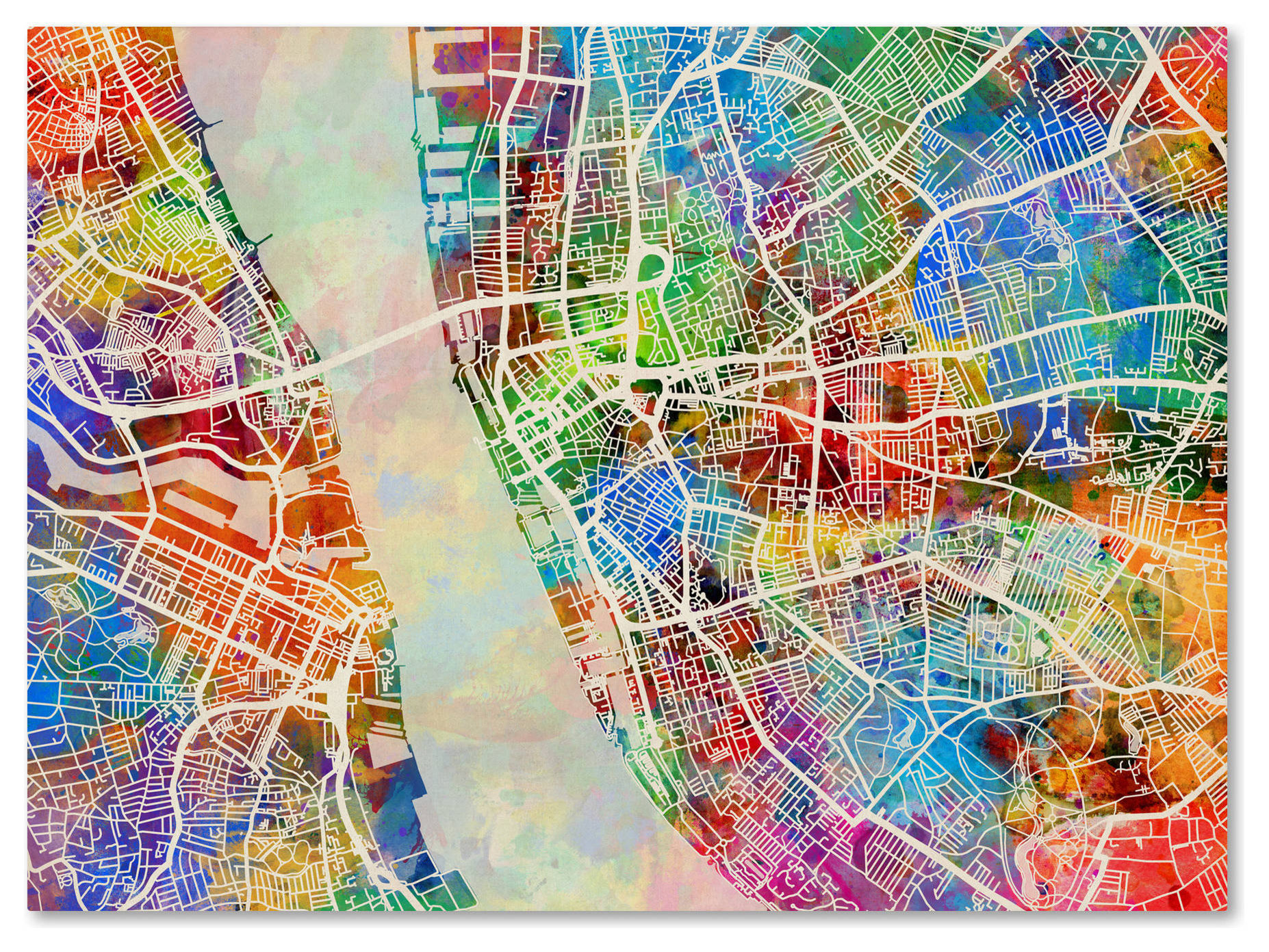 Michael Tompsett 'Liverpool England Street Map' Canvas Art, 19"x14 ...