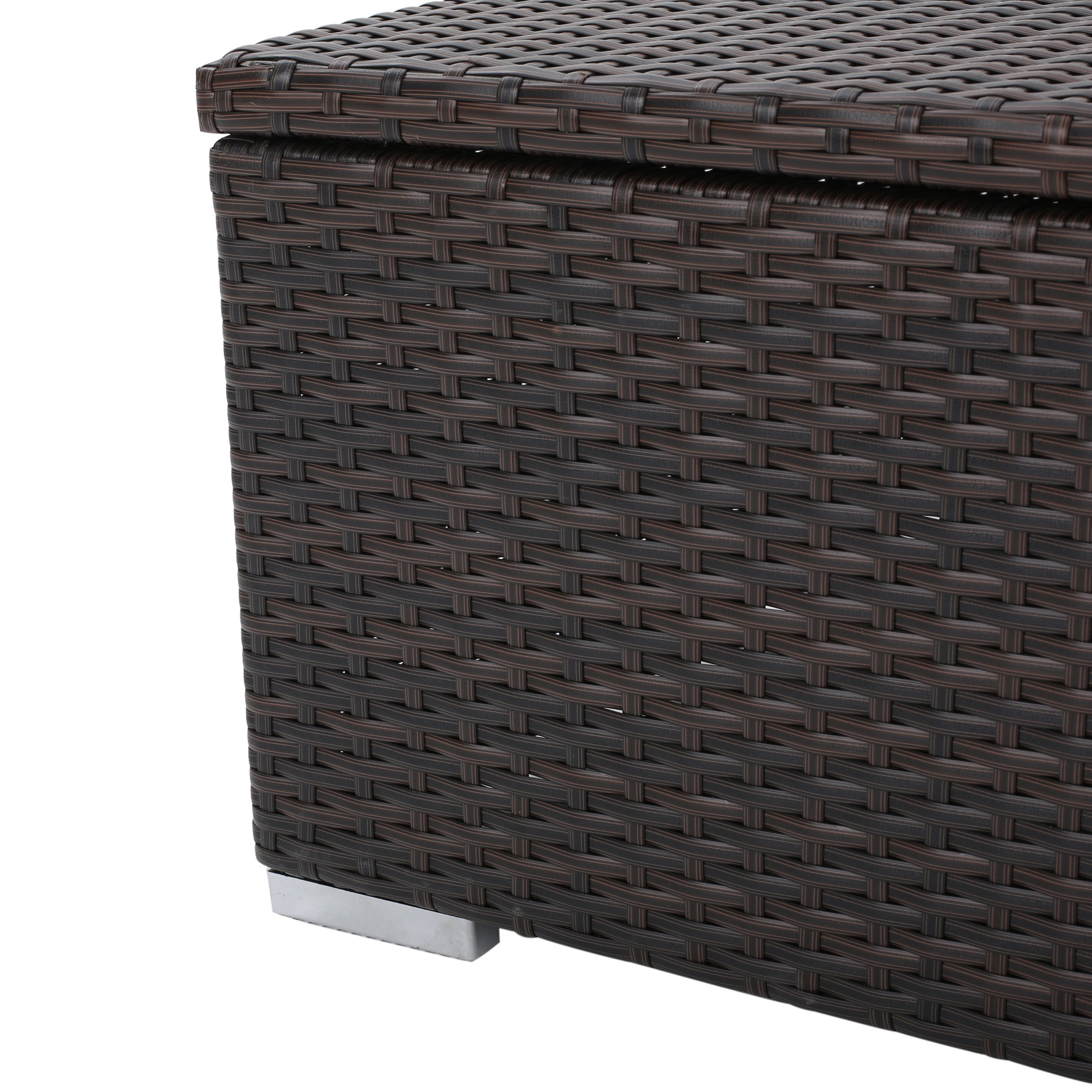 Outdoor Wicker Storage Coffee Table - Tropical - Outdoor Coffee Tables ...
