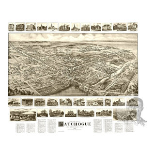 Old Map of Patchogue New York 1905, Vintage Map Art Print, 18"x24 ...