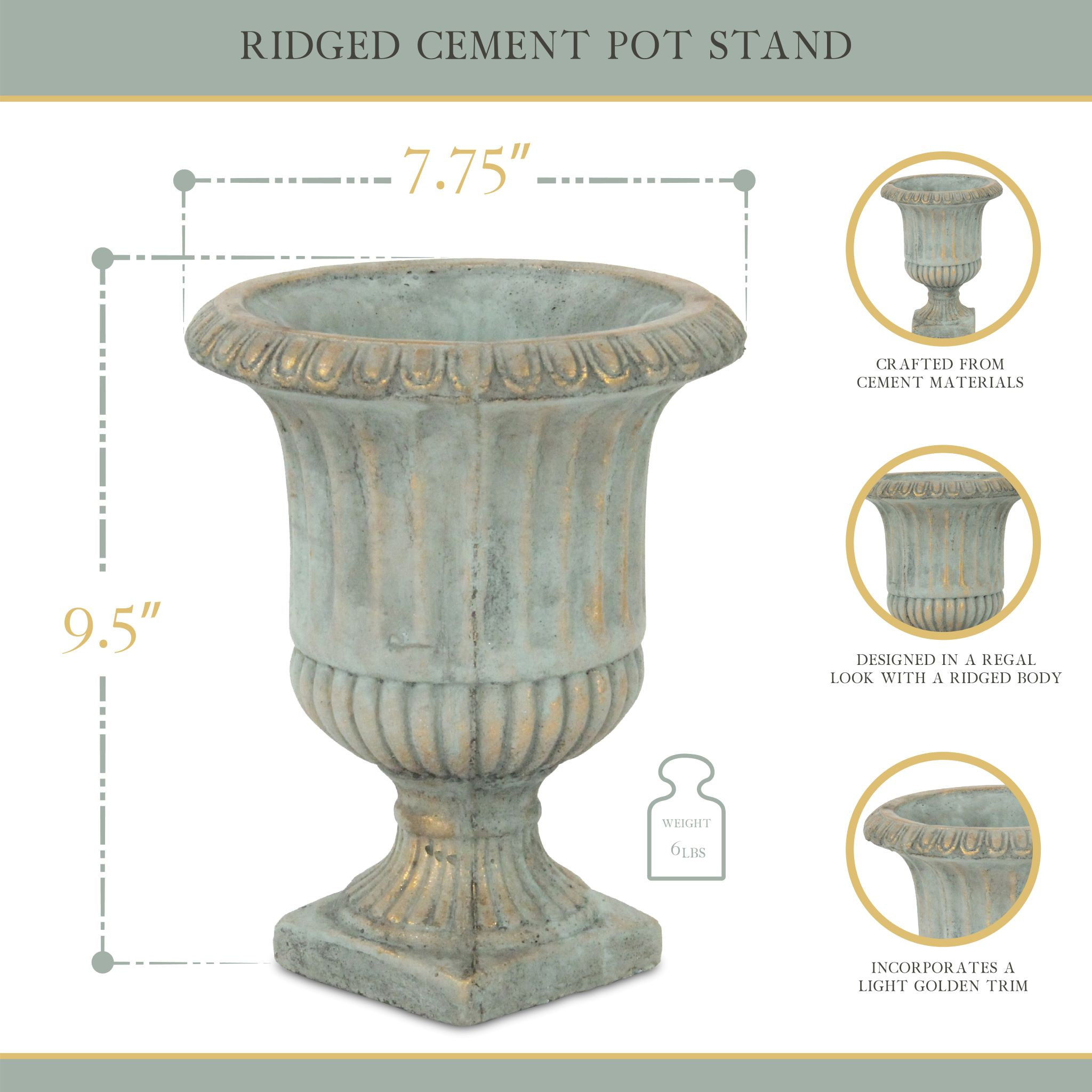 Cement Pot Stand With Square Base - Farmhouse - Indoor Pots And ...