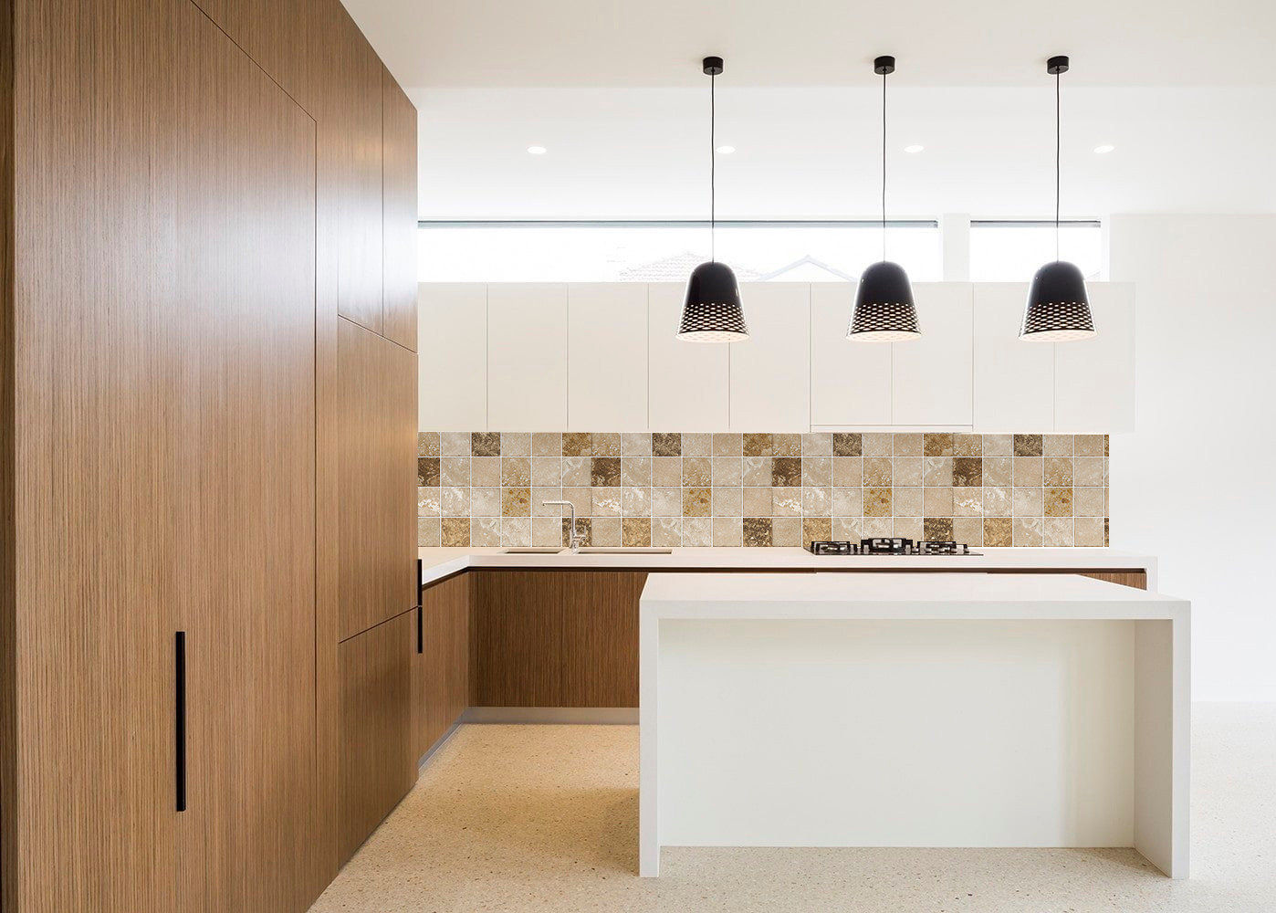 Cream Brown Tile 3D Wall Panels - Modern - Wall Panels - by Dundee Deco ...