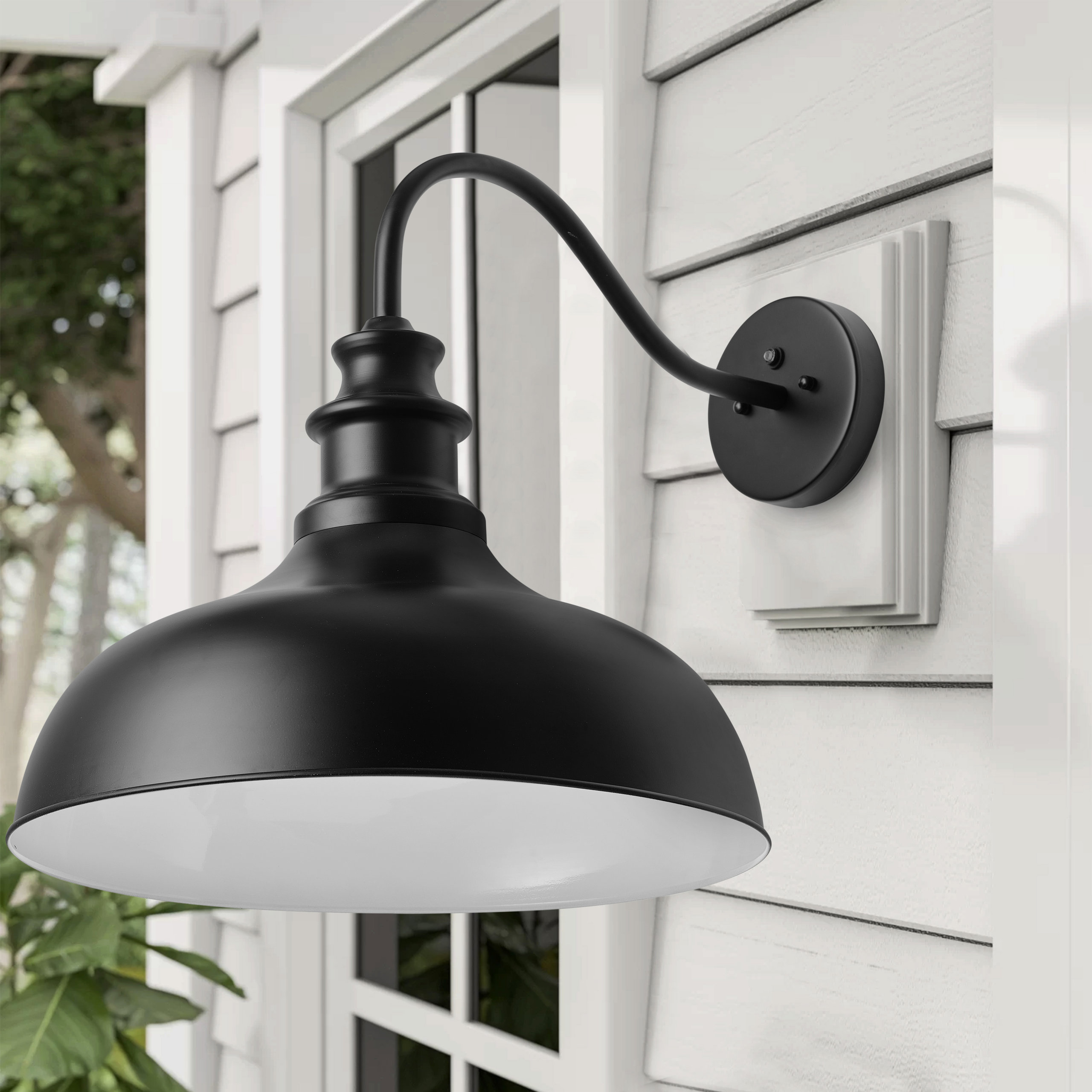 Unique Gooseneck Outdoor Barn Light Dusk to Dawn Wall Sconce ...