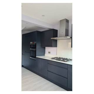 Jacqui's Modern Handleless Matt Indigo Kitchen - Modern - Kitchen ...