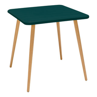 Nassau Square Outdoor Green Eucalyptus Dining Table - Midcentury ...