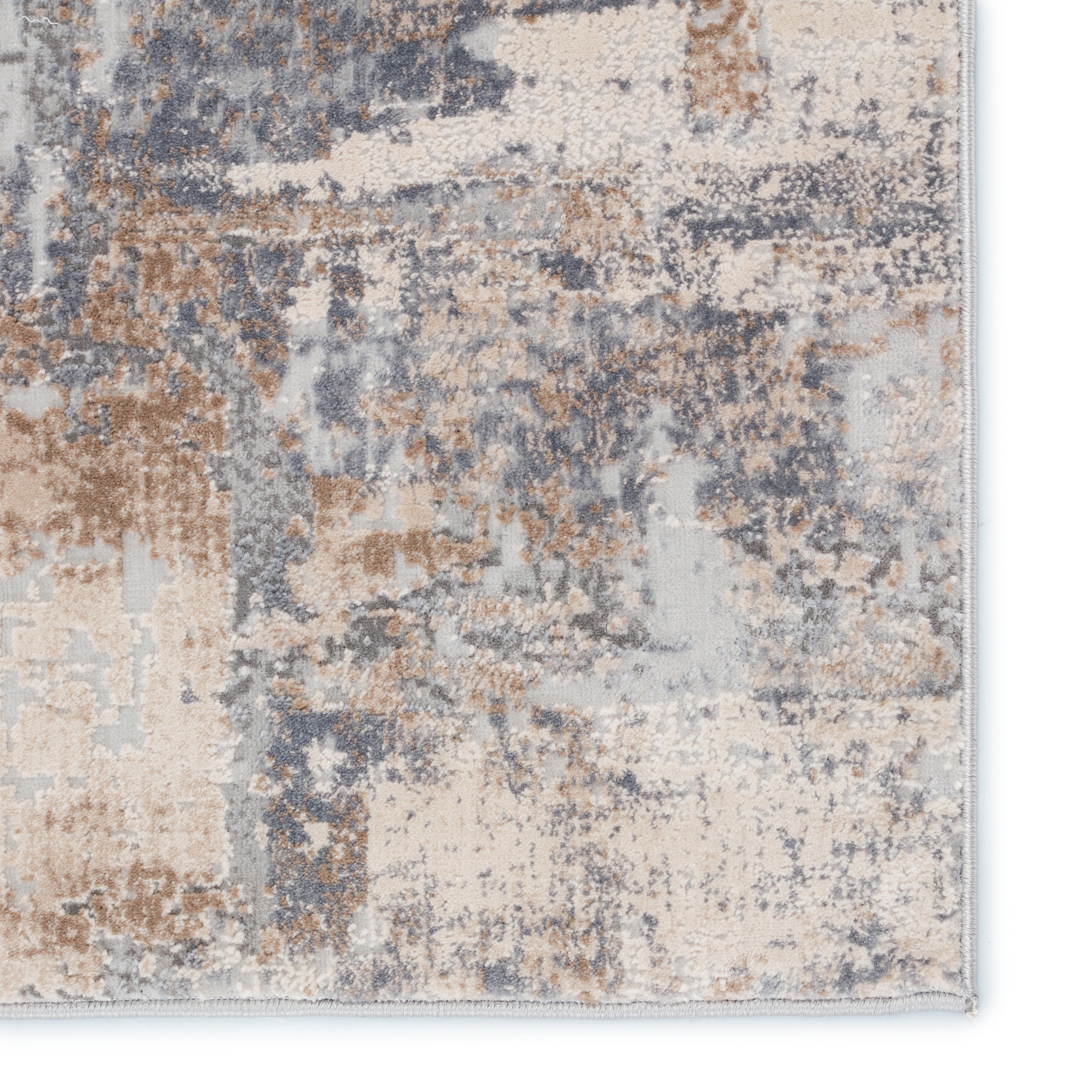 Soltani Abstract Light Tan/ Gray Area Rug, 2'6"X10' - Contemporary ...