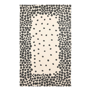 100% Cotton Wildflower Modern Floral Area Rug, 4 Ft. X 6 Ft ...