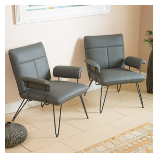 Modern Living Space Ft. Modern Vinyl Arm Chair (Set of 2) - Modern ...
