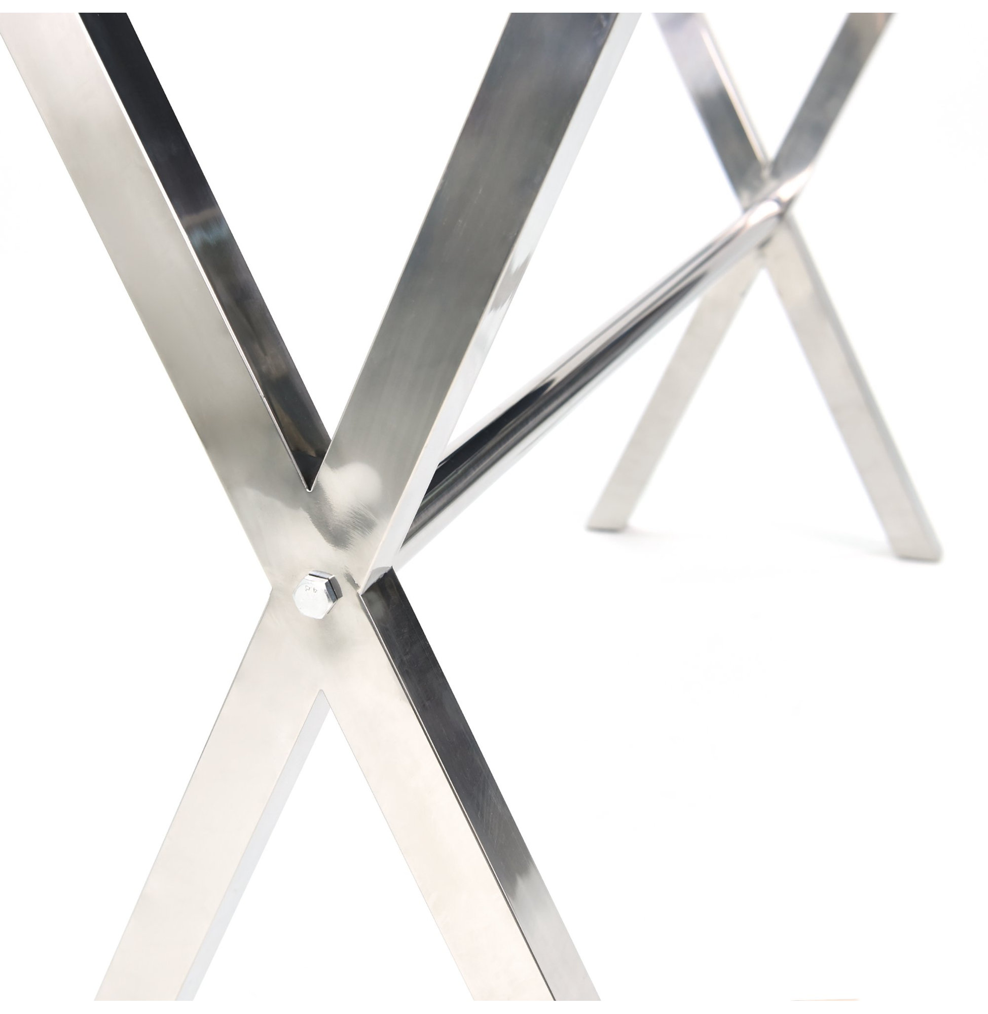 Eclectic Console Table, X-Shaped Base With Faux Lizard Skin Leather Top ...